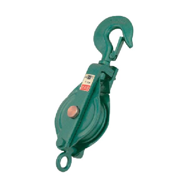 【仕様】●基本使用荷重(t)：2●最大使用ロープ径(mm)：18●車数：1●車径(mm)：150●車溝幅(mm)：20●寸法(mm)A：465●寸法(mm)B：168●寸法(mm)C：60●頭部形状：フック型●タイプ：一車タイプ●使用荷重(...