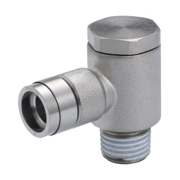 【仕様】●適合チューブ外径D(mm)：10●接続口径：R1/4●六角対辺(mm)：17●最高使用圧力(MPa)：1●使用流体：空気、水(条件有)、熱媒体油(条件有)●使用温度範囲(℃)：0〜100(凍結なきこと)●使用真空圧力(kPa)：-...