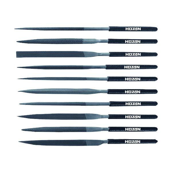 【仕様】●タイプ：10本組上目63●全長(mm)：160●刃長(mm)：75●セット入数(本)：10●硬度：HRC58●断面形状：丸／半丸／平／三角／角／三角（片刃）／楕円／平（槍型）／両半丸／刀刃●ヤスリ目：上目63●グリップ付●ケース寸...