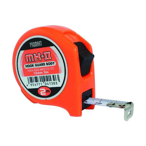 【仕様】●テープ長さ(m)：2●テープ幅(mm)：13●水平保持(m)：1.0●ショックアブソーバー：あり●色：オレンジ●移動爪●ロックタイプ●片面目盛●455mmピッチ表示：あり●減速ボタン：あり●ショックアブソーバー：あり●ベルトクリッ...