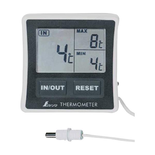 【仕様】●測定温度範囲(℃)：外部センサー：-5〜50℃  内部センサー：-50〜70℃●温度最小表示(℃)：1℃●測定温度範囲(℃)IN/OUT：-5〜50/-50〜70●幅×奥行×高さ：65×19×65mm●保護等級IPX4の防水仕様【...