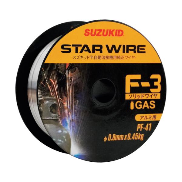 【仕様】●ワイヤー径(mm)：φ0.8●溶接長(m)：約7●溶接板厚(mm)：0.8〜4.0●溶接電流(A)：30〜145●ワイヤ長(m)：約360●ワイヤ長さ(m)：約360●ワイヤ径(mm)：φ0.8●スズキッド純正ソリッド用アルミワイ...