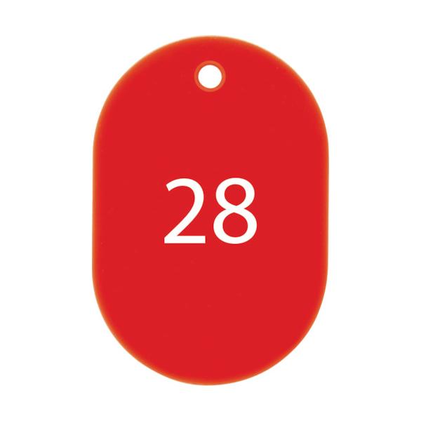 【仕様】●色：赤●内容：26〜50番●縦(mm)：60●横(mm)：40●厚さ(mm)：2.7●穴径(mm)：5●入数：25枚●大●サイズ：W31XD60XH2.7mm●GPNエコ商品ねっと掲載品【型番】BF-51-RD　/　BF51RD【...