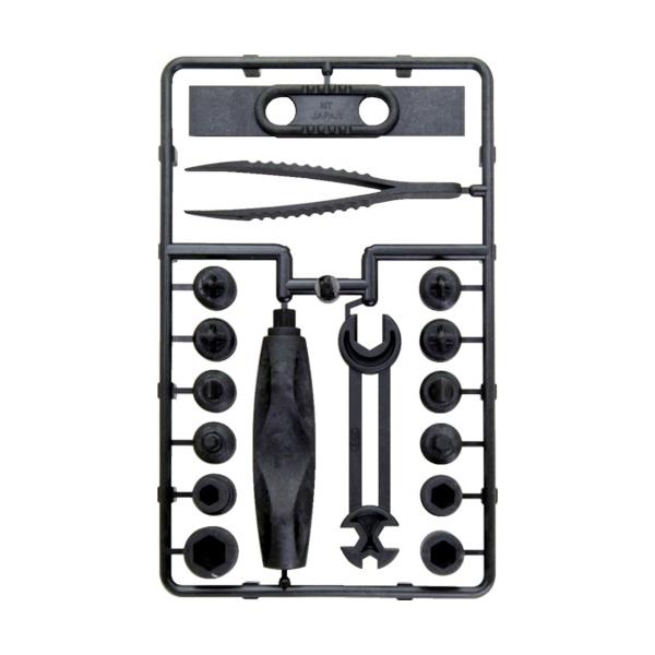 【仕様】●セット内容：ドライバー、ピンセット、スパナ、スクレーパー●セットの詳細内容：ドライバー(+プラスNo.1ヘッド×2、+プラスNo.2ヘッド×2、-マイナスNo.1ヘッド、-マイナスNo.2ヘッド、六角M3ヘッド、六角M4ヘッド、六...