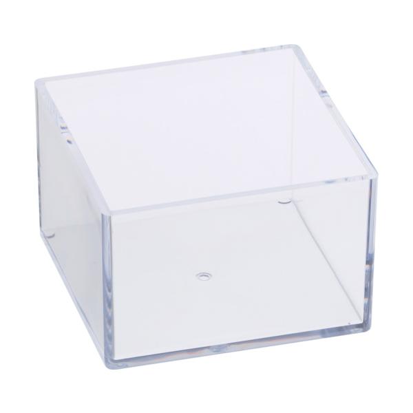 【仕様】●色：透明●外形寸法(mm)間口：84●外形寸法(mm)奥行：84●外形寸法(mm)高さ：54●有効内寸(mm)間口：76●有効内寸(mm)奥行：76●有効内寸(mm)高さ：51●タイプ：仕切なし●コマ数：1●容量(ml)：300●...