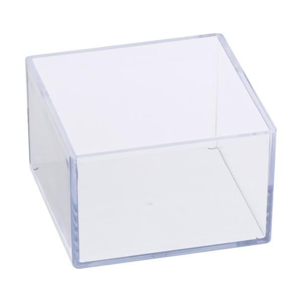 【仕様】●色：透明●外形寸法(mm)間口：93●外形寸法(mm)奥行：93●外形寸法(mm)高さ：58●有効内寸(mm)間口：84●有効内寸(mm)奥行：84●有効内寸(mm)高さ：55●タイプ：仕切なし●コマ数：1●容量(ml)：400●...