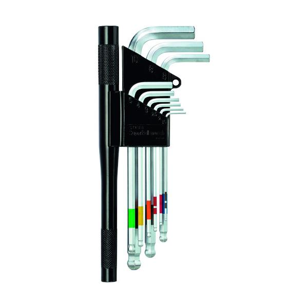 【仕様】●セット内容(本)：9●セット内容(mm)：1.5・2・2.5・3・4・5・6・8・10●全長(mm)：188●対辺寸法(mm)：1.5、2、2.5、3、4、5、6、8、10●硬度：HRC60±1●タイプ：ロング【型番】SB-100...