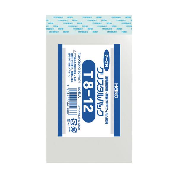 【仕様】●色：透明●縦(mm)：120(+40)●横(mm)：80●厚さ(mm)：0.03●テープ部分(mm)：40●厚さ：0.03mm●テープ付き(フラップの部分に糊がついているタイプ)【型番】6740500 T8-12　/　674050...