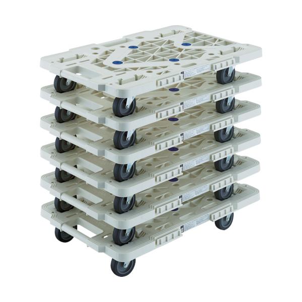 【仕様】●均等荷重(kg)：100●色：ホワイト●長さ(mm)：615●幅(mm)：415●高さ(mm)：115●キャスター径(mm)：75●キャスター材質：エラストマー樹脂●車輪材質：エラストマー樹脂●完成品●キャスター取り付け方法：ボル...