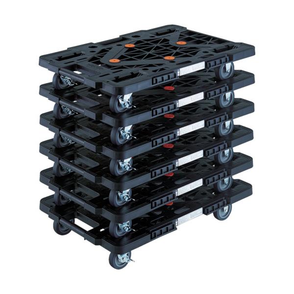 【仕様】●均等荷重(kg)：100●色：ブラック●長さ(mm)：615●幅(mm)：415●高さ(mm)：115●キャスター径(mm)：75●キャスター材質：エラストマー樹脂●車輪材質：エラストマー樹脂●完成品●キャスター取り付け方法：ボル...