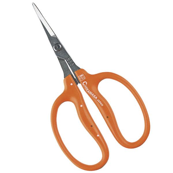 【仕様】●ぶどうの手入れ・摘粒・収穫など背砥丸加工でキズつけにくい ●刃とハンドルに目盛付き反り刃仕様●全長サイズ：155mm ●本体重量：42g ●刃渡り：35mm ●材質：刃・高級ステンレス鋼/ハンドル・エラストマー樹脂【型番】B-50...