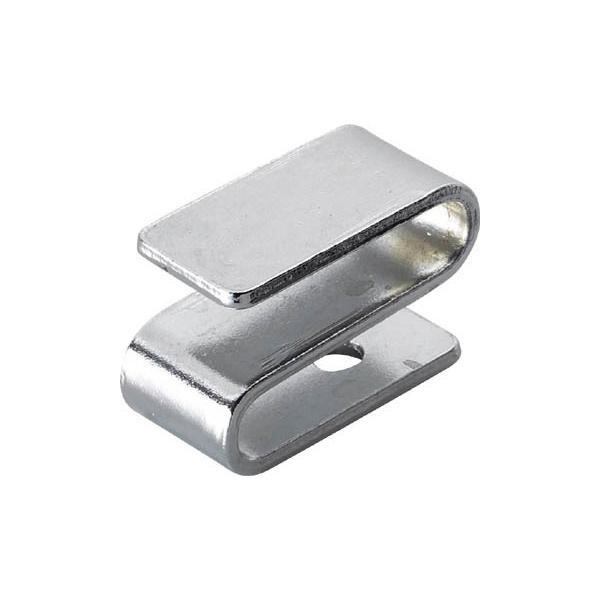 【特長】【仕様】●間口(mm):15●奥行(mm):21●高さ(mm):30●質量：20G【用途】●棚板と棚板の連結用。【材質／仕上】●スチール●表面処理:ニッケルクロム・クロムメッキ仕上げ【セット内容】【注意】【納期】メーカーに在庫がある...