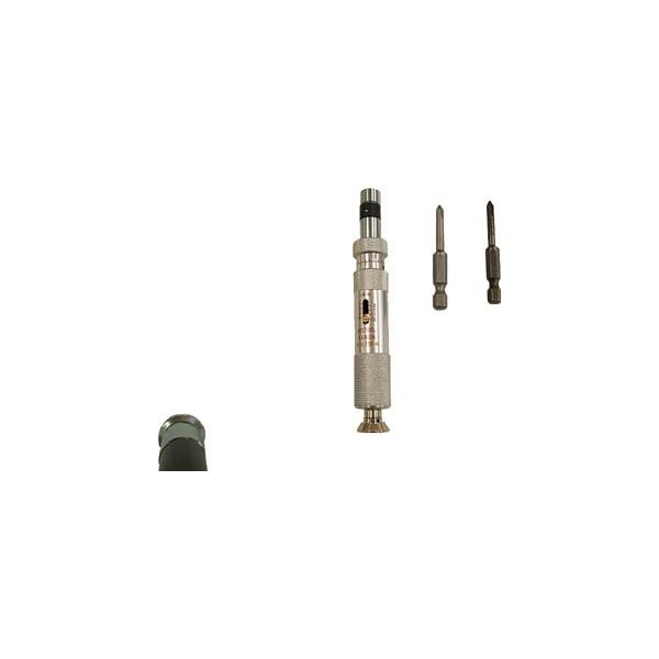 【特長】●所定のトルク値に達すれば、自動的にクラッチが切れ、空回りしますので、締め過ぎの心配がありません。●ビット差込口が市販ビット（六角6.35mm）と共通になりました。●[[（+）]]ビットが2本付属されております。【仕様】●全長(mm...