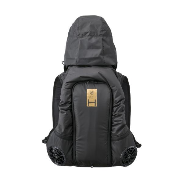 特長水冷、空冷のハイブリッド仕様です。商品スペック色：ブラックサイズ：フリー(M〜5L)着丈(cm)：39胸囲(cm)：80〜138肩幅(cm)：49袖丈タイプ：ベスト冷却ファン有無：有保冷剤用ポケット有無：有質量　2ｋｇ