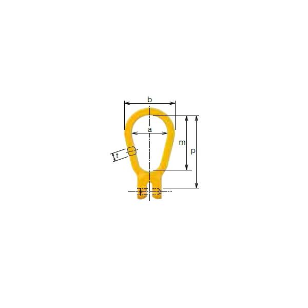 《仕様》●タイプ：ピンタイプ●使用荷重(t)： 1.5●チェーン線径(mm)：　φ7●寸法（mm）：ｐ 131、a 63、ｂ 91、ｍ 100、ｔ 14●質量(kg)：　0.65・シングルスリング用・世界最高レベルの強度を誇る、キトーリンク...