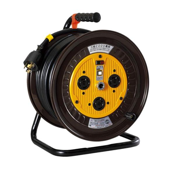 《仕様》●型式：ND-E320FL-20A●定格電流：7A(全巻時)/20A(全延時)●電線種：SVCT3.5×4芯●アースチェックランプ：有●コンセント数：3●質量(kg）：9.2●サイズ：W320×D218×H389mm《特長》●専用の...