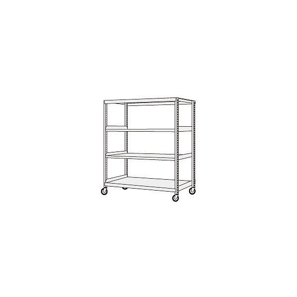【組立式】 【組立費別途】 《商品説明》●レイアウト変更が簡単に出来る便利な中量キャスターラック。《商品スペック》●寸法：W1500×D900×H1380mm●段数：4段●耐荷重(棚1段当り)：300kg●耐荷重(1台当り)：720kg●本...
