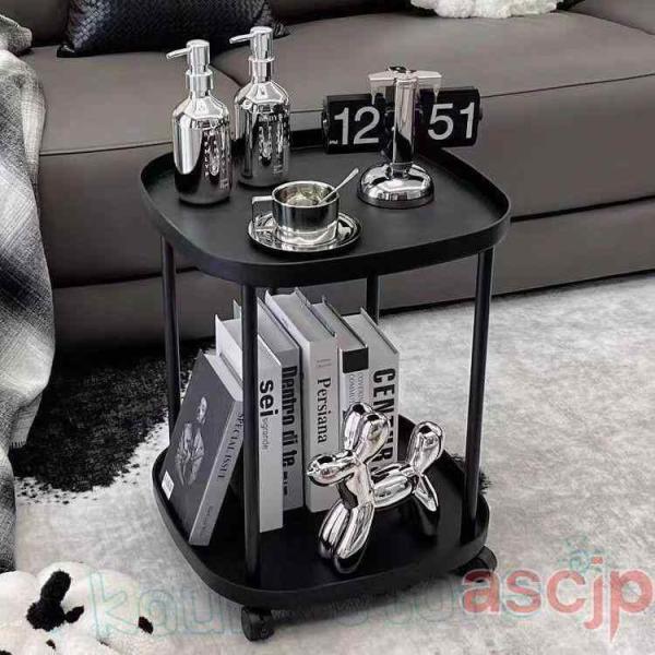 商品名:サイドテーブル サイドワゴン キャスター付き ミニテーブル ナイトテーブル ソファ ワゴン テーブル ベッド ソファーテーブル マルチワゴン                            商品説明:棚付き ミニテーブル コン...