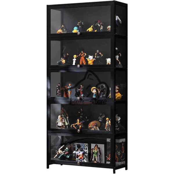 【透明アクリル】：展示キャビネットは前面左右に透明なアクリル素材を使用しており、展示物がよく見え、優れた透明性と高貴な質感を発揮します。 これにより、優れた展示効果が得られるだけでなく、現代性と軽快感が生まれ、鑑賞者は展示品の美しさをより直...