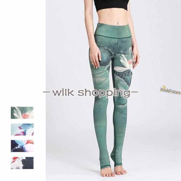 ヨガウェア ヨガパンツ レギンス レディース トレンカ 花柄 総柄 おしゃれ スポーツウェア フィットネスウェア スポーツタイツ ロング ストレッチ 伸縮性 吸汗 速乾性【カラー】グリーン、ブルー、パープル、ホワイト【サイズ】S、M、L、X...