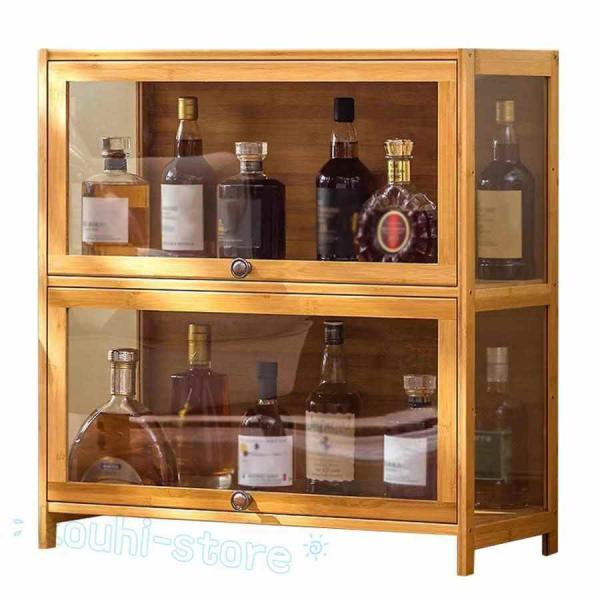 小型 酒棚 ウイスキー棚 ウイスキー 収納 竹素材 アクリルドア お酒 棚 お酒 収納 酒棚 ディスプレイ ウイスキー 棚 ウイスキー 棚 おしゃれ リビングルーム ダ