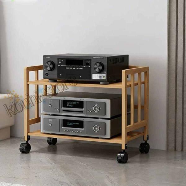 【多機能スマート収納オーディオラック】Hi-Fiオーディオ機器やレコードプレーヤーの収納に最適。木製の温かみのあるデザインはリビングや書斎に自然に調和し、ステレオスタンドとしても活躍。大切な音楽コレクションをスマートに収納しながら、空間の視...