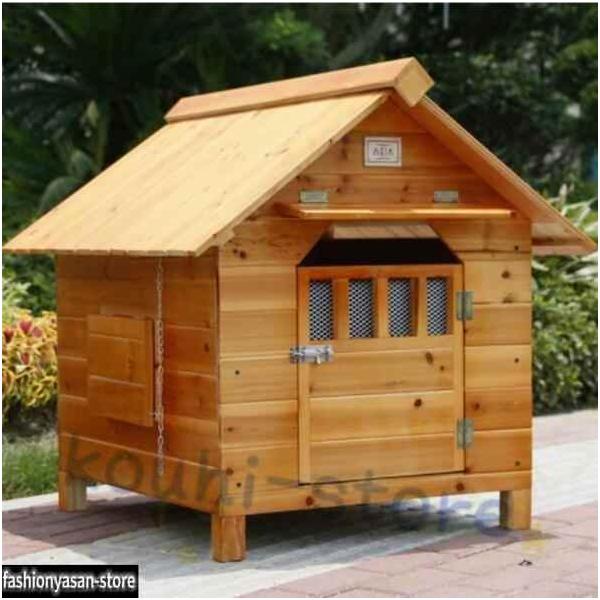 豪華別荘 丈夫 ペットハウス 犬舎 犬小屋 ハウス おうち 屋外 庭用 炭化板 メタセコイア製品 防水 ドア 窓 日よけボード 通気性 耐磨耗 掃除が簡単