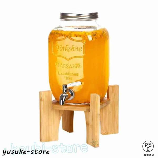 【高品質素材】飲料ディスペンサーは厚手の鉛フリーガラス、食品グレードの素材。清潔で透明、酸およびアルカリに耐性があり、無鉛で無毒で、口が広いデザインで、清掃が簡単で。 40度以上のお湯は入れないでください。【大容量】4L/5L/8L/の容量...