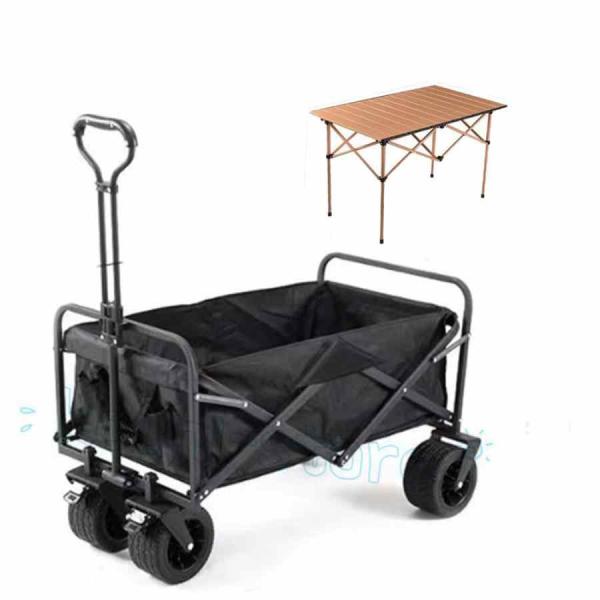 [専門テーブル付きキャリーワゴン]商品は特別テーブル付きキャリーワゴンセット、荷物を運び時はキャリーワゴンとして便利にお使いいだだけます。公園でテーブルを組み立て後便利なテーブルが完成します。サイズで四人以内の活動がご使用おすすめします。[...