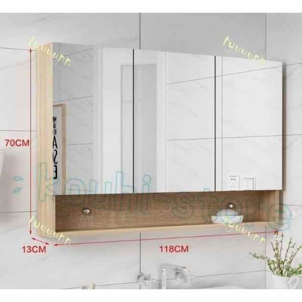 【防水ミラーキャビネット】----ミラーキャビネットは、高品質の航空用アルミニウム-マグネシウム合金で作られており、表面に安全性良いの木目の保護層をつけており、ホルムアルデヒド、塗料、環境保護、健康に配慮されていません。 【収納分離設計】上...