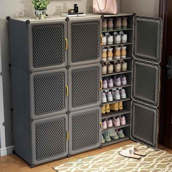 シューズボックス シューズラック 靴箱 下駄箱 DIY組み立て式 防塵?防汚?防水 大容量 玄関 屋外 おしゃれ 軽量 コンパクト 厚みのある防塵収納アーティファクト