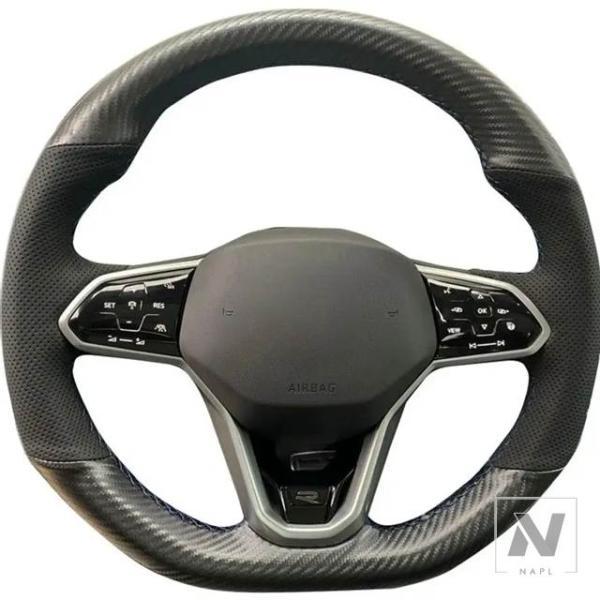 VW カスタムカーボン本革ステアリングホイールカバー ゴルフ 7 MK7 新ポロジェッタパサート B8 2021 2022■仕様 【爆買】サイズ:25 * 15 * 6特殊機能:オールシーズン安全運転直径:38cm重量:0.3kg高さ:6c...