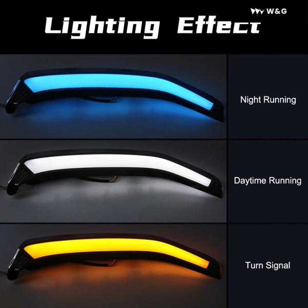 LED DRL スバル フォレスター 2013 2014 2015 デイタイム ランニングライト カー フォグランプ フロント バンパー ウィンカー ホワイト イエロー ブルー 12V カスタムパーツ アクセサリー 交換用部品Hign-co...