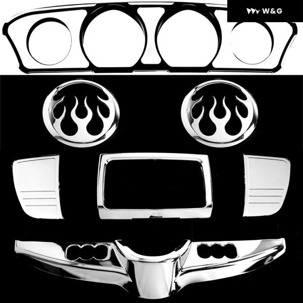 オートバイ バイク クロームインナー フェアリング トライラインゲージ ステレオ スイッチ トリム アクセント パネル カバー ハーレー エレクトラストリートグライド トライグライド カスタムパーツ アクセサリー 交換用部品Hign-con...