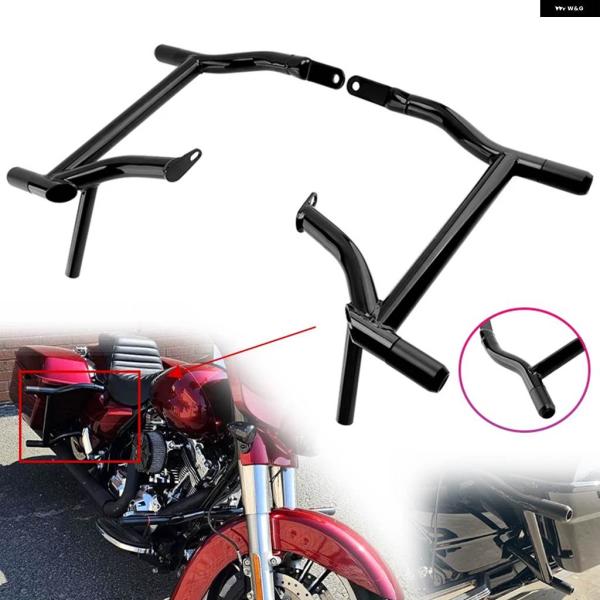 オートバイ リア サドルバッグ ガード クラッシュ レール ブラケット ハーレー ツーリング エレクトラ ストリートグライド ロードキング FLHT FLHX FLTRX 2009年以降 カスタム パーツ アクセサリーHigh-concer...