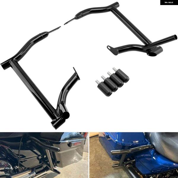 ハーレー ツーリング エレクトラ ストリート グライド ロードキング FLHT FLHX FLTRX 2009年以降 バイク リア サドルバッグ ガード クラッシュ レール ブラケット カスタム パーツ アクセサリーHigh-concern...