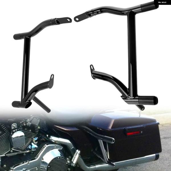 オートバイ ブラックガード クラッシュ バー サドルバッグ レール プロテクター バンパー ハーレー ツーリング ロードキング FLHRエレクトラストリートグライド 97-08 カスタム パーツ アクセサリーHigh-concerned c...