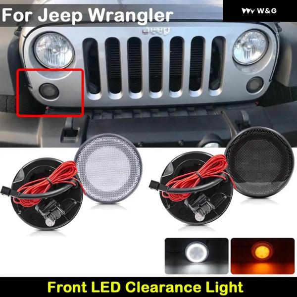 ジープ ラングラー JK 2007-2017 車用 フロント LED アンバー ウィンカーライト インジケーター ランプ ホワイト ポジションライトFor Vehicle Brands/Model:JEEPColor:ClearVoltag...