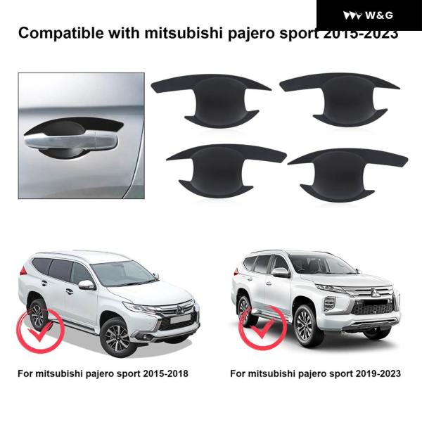 三菱 パジェロ スポーツ 2015-2019 2020-2023 ドアハンドル ボウルカバー トリム 互換車ドアボウル 傷防止 プロテクター ABS フィット カスタムパーツ アクセサリー 交換用部品Hign-concerned Chemi...