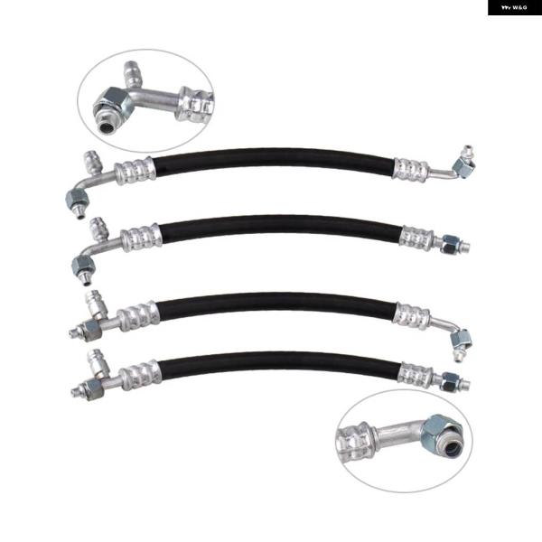 #6 #8 #10 厚肉R134A A/C冷媒ホース アセンブリ 90°バーブフィッティングサービスポートナット付き - エアコン ガス パイプ CO カスタム パーツ アクセサリーHigh-concerned chemical:NoneC...