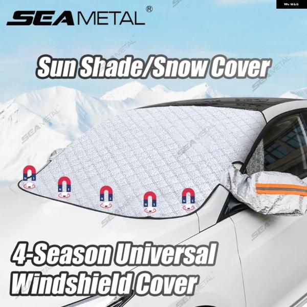 屋外用 フロントガラス スノーカバー 冬用 ウィンドスクリーン スノーシールド サンシェード プロテクター 4シーズン 汎用 セダン/SUV カスタム パーツ アクセサリーHigh-concerned chemical:NonePlacem...