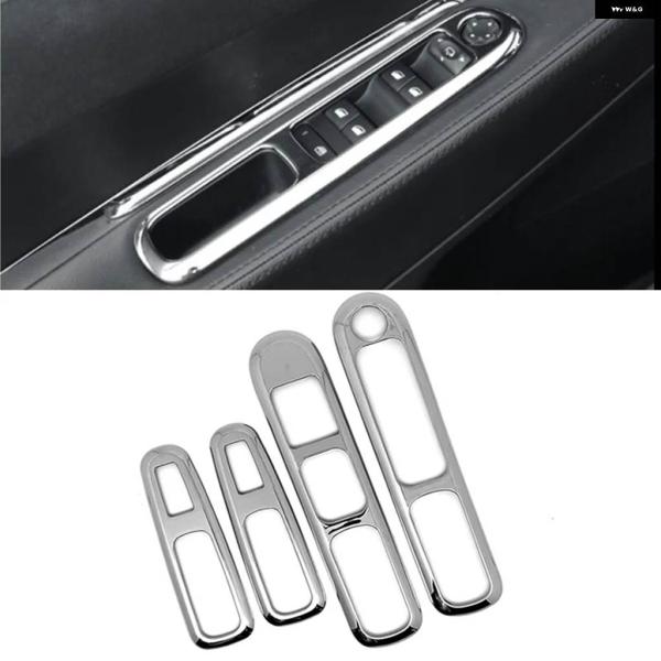 シルバー 車ドア アームレスト パネル ハンドル ホルダー ウィンドウリフトスイッチ ボタン カバー トリム プジョー 3008 2009 - 2013 2014 2015 カスタム パーツ アクセサリーHigh-concerned che...