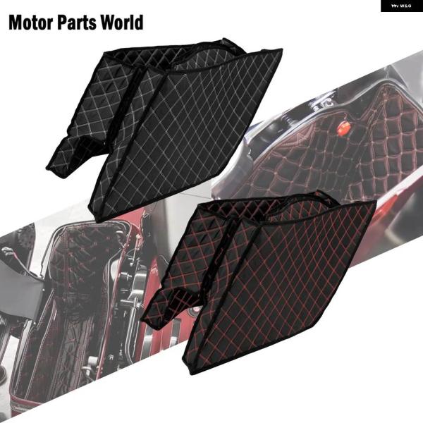 2X バイク ストレッチ サドルバッグ カーペット インサート カーペット ライナースレッド拡張バッグ ハーレー ツーリング エレクトラ ストリートグライド FLHT 2014-2022 カスタム パーツ アクセサリーSpecial Fea...