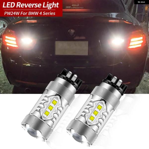 キセノン ホワイト CAN-BUS PW24W PWY24W LED 2014-2017 BMW 4 420I 428I 435I M4 F32 F33 F36 F82 バックアップ リバースライト バルブ カスタム パーツ アクセサリーH...