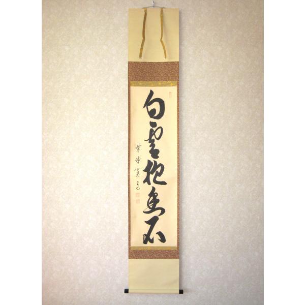 【画 題】「茶掛　白雲抱幽石◆大徳寺 塔頭雲林院 藤田寛道」【寸 法】（約）幅 ３６cm× 丈 １７４cm・軸先寸【略 歴】　大徳寺 塔頭 雲林院 藤田寛道（ふじた かんどう）1926年 京都生まれ。1966年 大徳寺大光院小堀明堂により得...