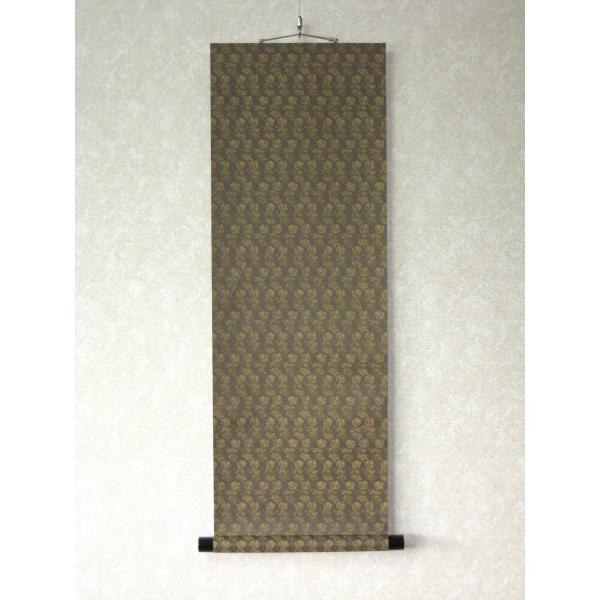 ■画　題■　「色紙掛け (MM496-17)」　■寸　法■　（約）幅 ３６.５cm× 丈 ９０cm・軸先寸■代　金■　 ４,９５０円(税込)裂地の柄に福と寿があしらわれています。送料当店負担、、代引き手数料当店負担でお届けいたします。