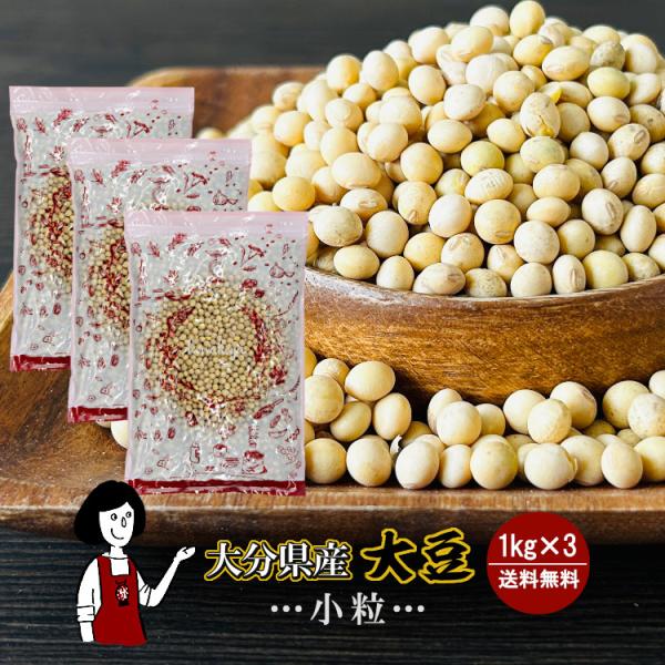 ■内容量：１ｋｇ×3（計３ｋｇ）■原材料：大豆■原産地：日本（大分県） ■保存方法：高温多湿、直射日光を避けて保存して下さい ■年産：令和4年産■品種：ふくゆたか ■等級：普通大豆　規格外■粒径：小粒■形：球形■へその色：白■アレルギー：当...