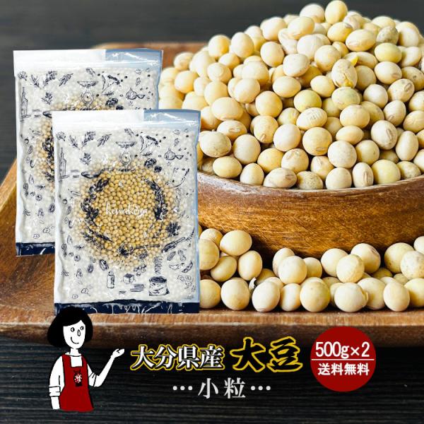 ■内容量：５００ｇ×２(計１ｋｇ)■原材料：大豆■原産地：日本（大分県） ■保存方法：高温多湿、直射日光を避けて保存して下さい ■年産：令和4年産■品種：ふくゆたか■等級：普通大豆　規格外■粒径：小粒■形：球形■へその色：白■アレルギー：当...