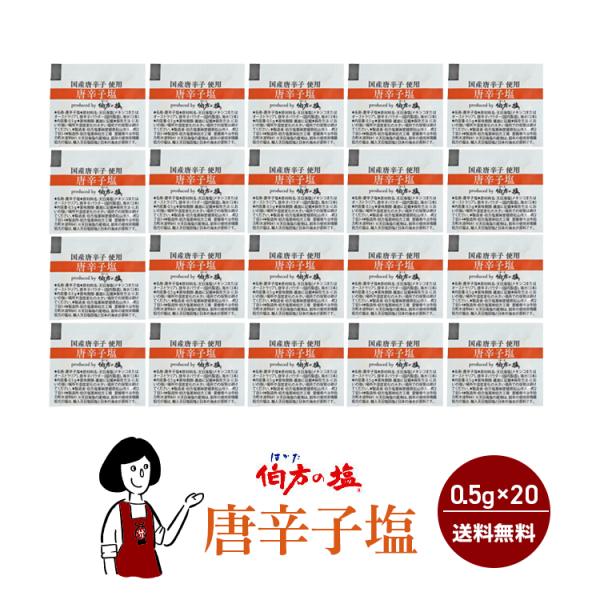 …………………… 1袋当たり44円！ …………………… ■内容量：０.５ｇ×２０■原材料：伯方の塩 焼塩、唐辛子パウダー■保存方法：高温多湿、直射日光を避けて常温にて保存して下さい。■製造元：伯方塩業株式会社　　　　　愛媛県松山市大手町２丁...