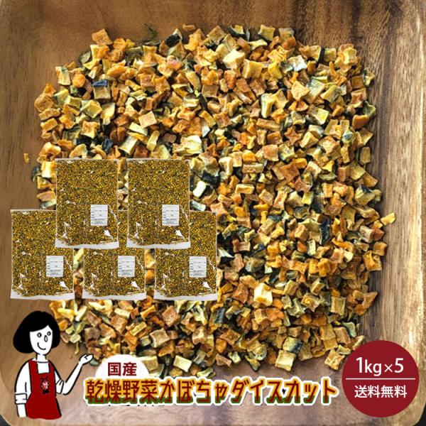 ■内容量：１ｋｇ×５（計５ｋｇ）■原材料：かぼちゃ(国産)、ブドウ糖(乾燥野菜の割れや欠け防止、戻しやすくする為に使用）■保存方法：高温多湿、直射日光を避けて保存して下さい  ■賞味期限：2026年12月以降